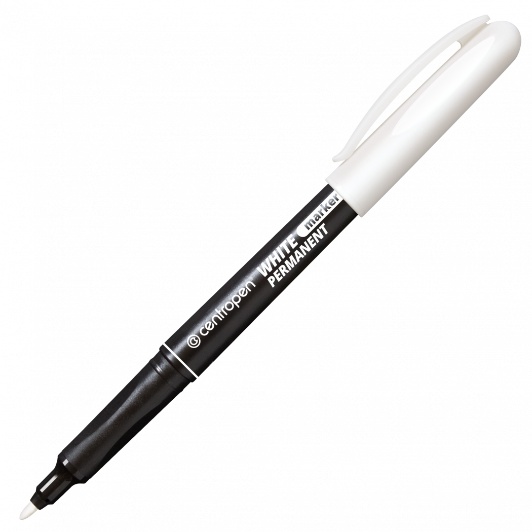 White Permanent Marker Pen - Centropen - Craft and Canvas