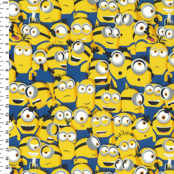 100% Digital Print Cotton Material - Minion Crowd - Craft and Canvas